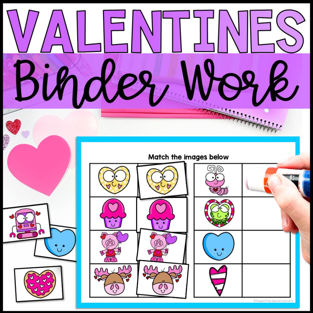 Valentine's Day Morning Work Binder - Special Education & Kindergarten