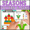 4 Season Themes Pattern Block Mats & Task Cards Bundle
