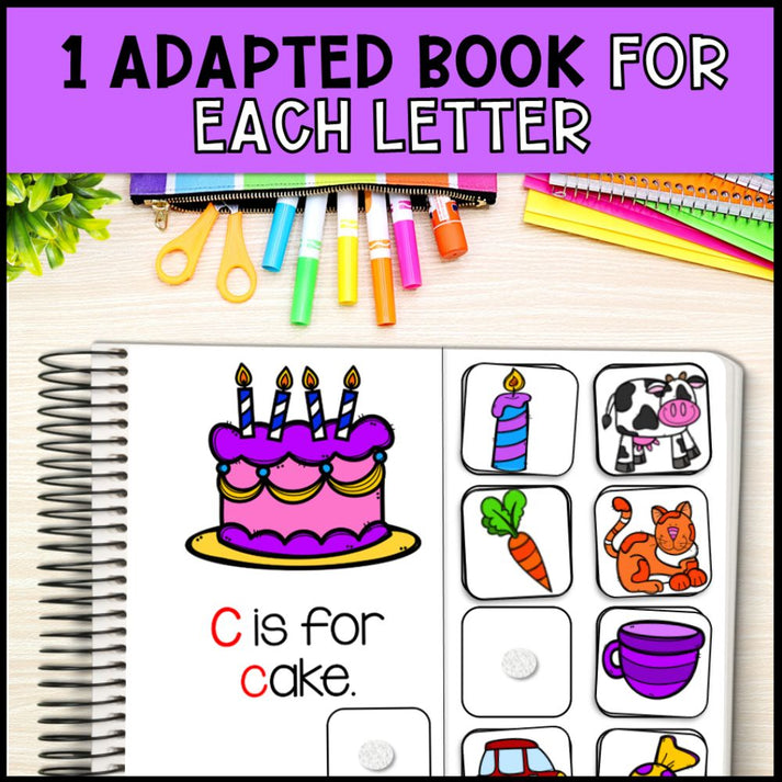 Alphabet Bundle - Adapted Books, Sorting Mats, Write The Room