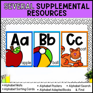 Alphabet Bundle - Adapted Books, Sorting Mats, Write The Room