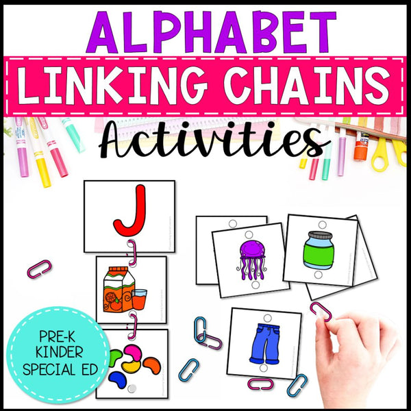 Alphabet Linking Chains: Fine Motor Activity - Literacy Center