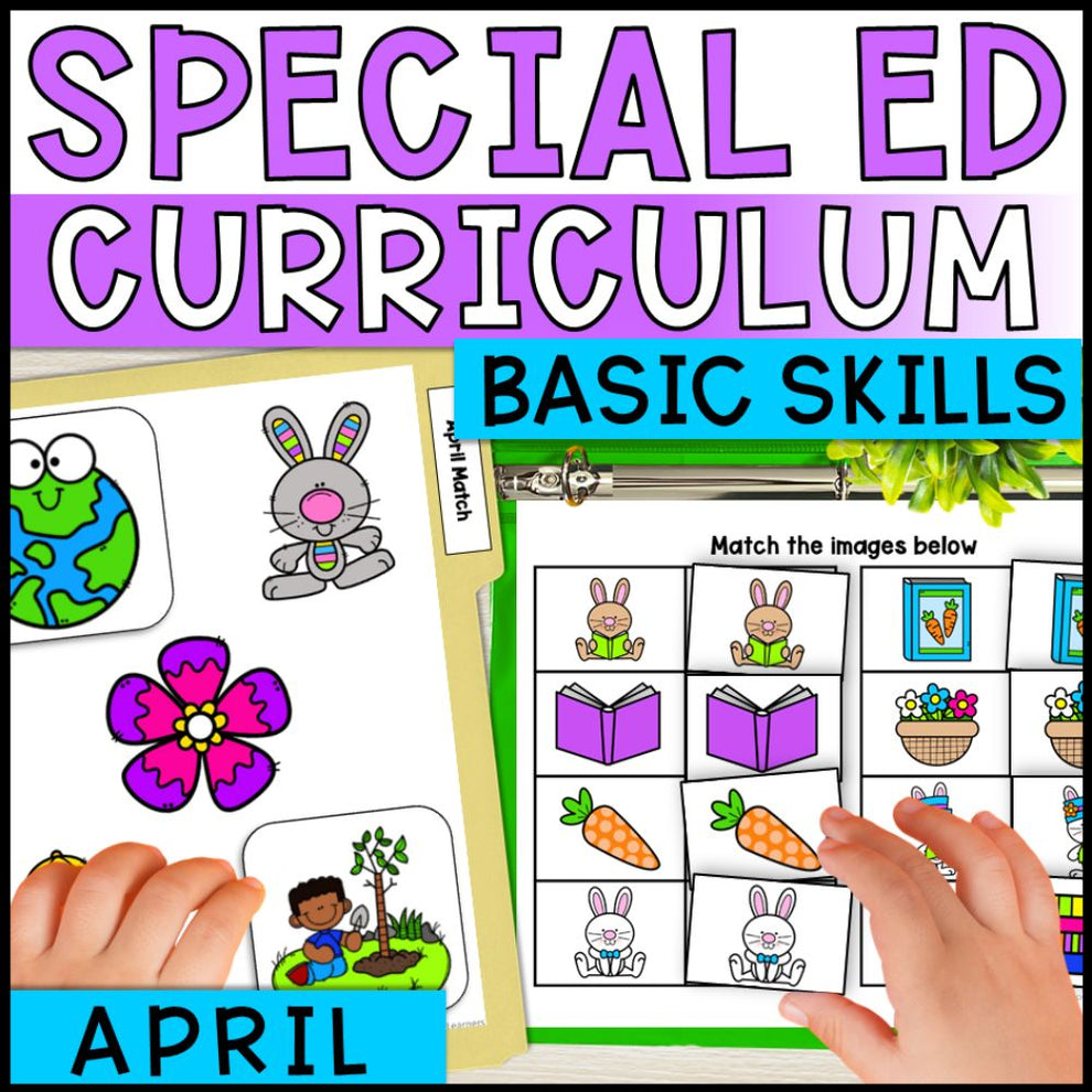 April Basic Concepts Worksheets for Special Education: ELA and Math