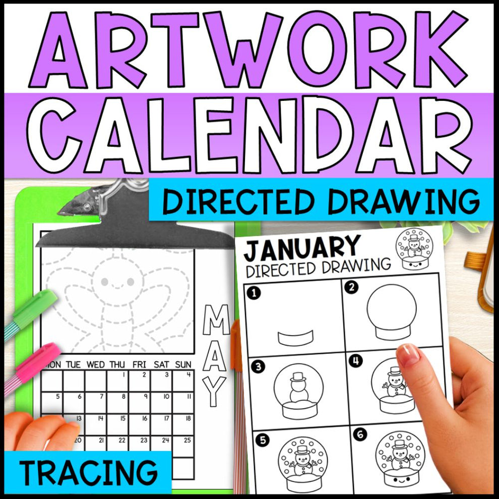 Artwork Calendar Activity - Directed Drawing and Tracing