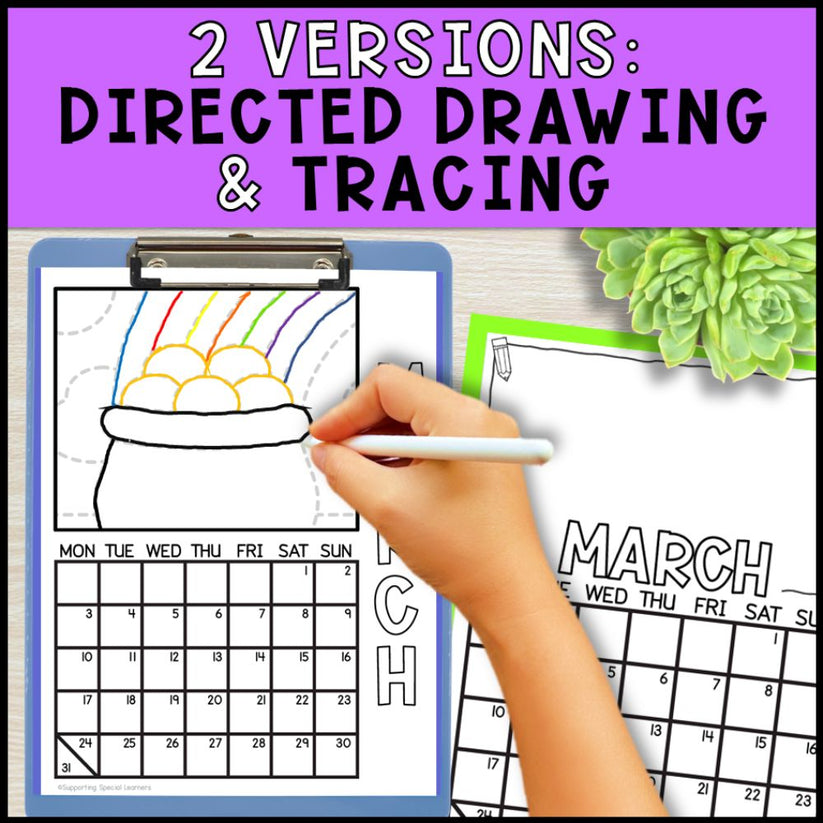 Artwork Calendar Activity - Directed Drawing and Tracing