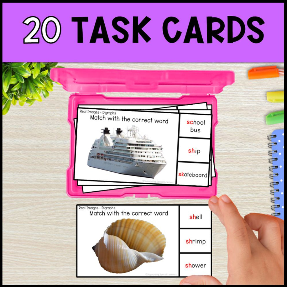 Beginning Digraphs with Real Images – Adapted Books and Worksheets