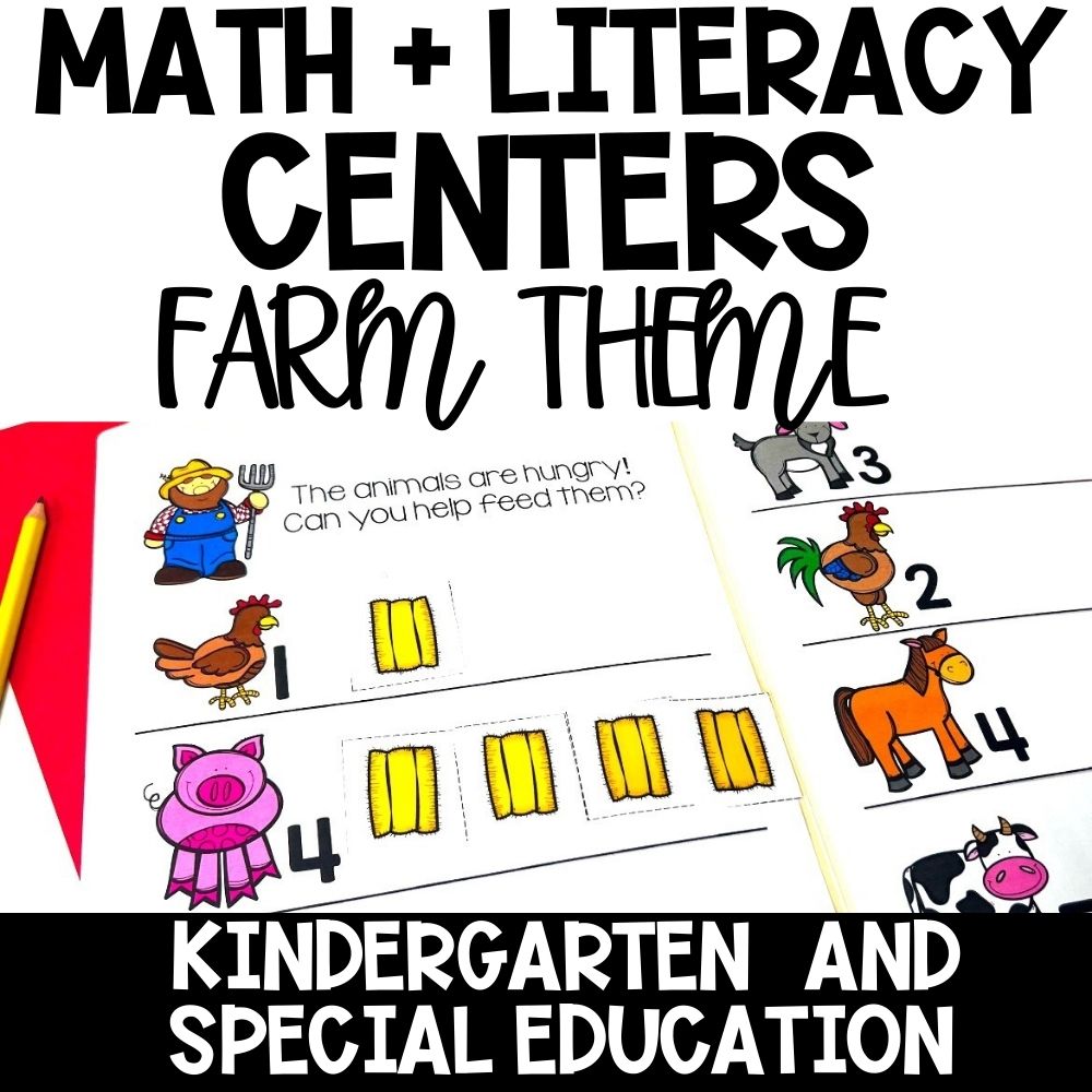 Farm Theme Math and Literacy Centers: Special Education
