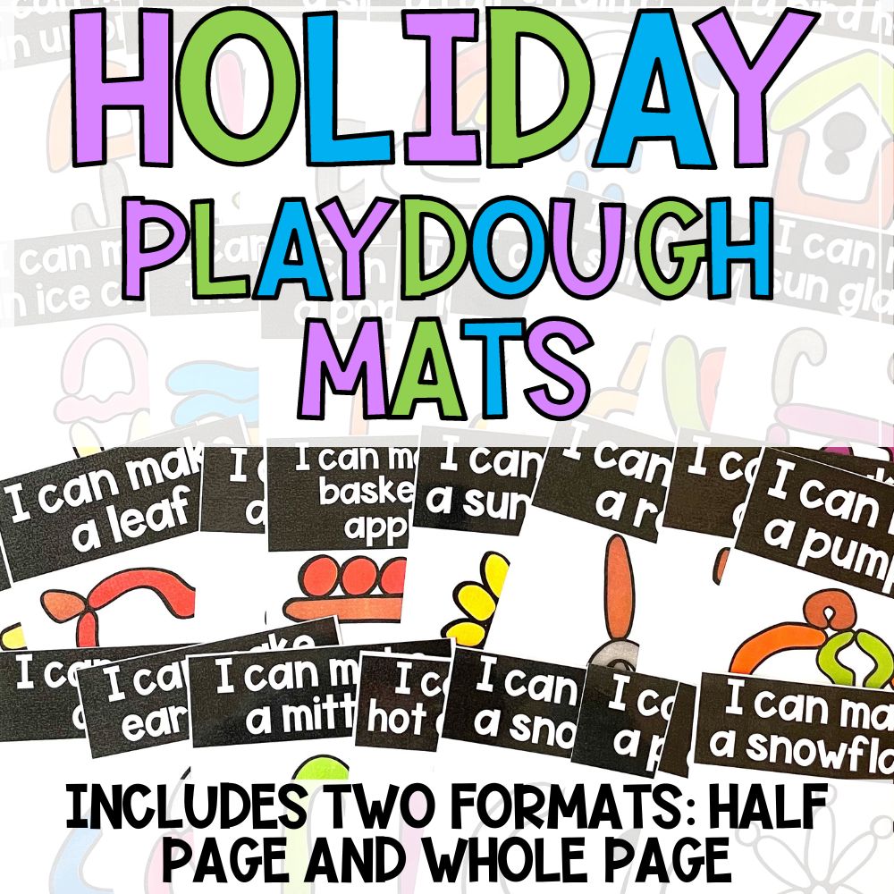 Holiday Playdough Mats - Kindergarten Centers and Fine Motor Bins ...