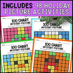 Hundreds Chart Mystery Pictures: Holiday Math Activities