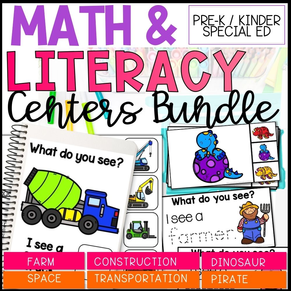 Six Themes Math and Literacy Centers: Special Education & Kindergarten